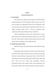 PENGEMBANGAN MEDIA PEMBELAJARAN BERBASIS ADOBE FLASH CS6 PADA MATA PELAJARAN IPS TEMA PROKLAMASI ...